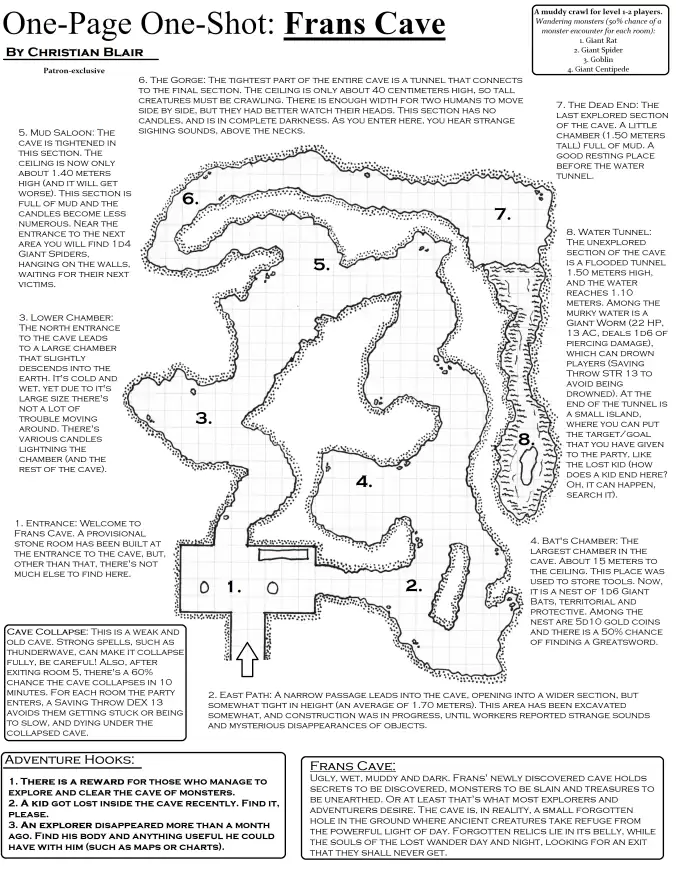 EQO2 Frans Cave - One Page One-Shot - Christian Blair | DriveThruRPG