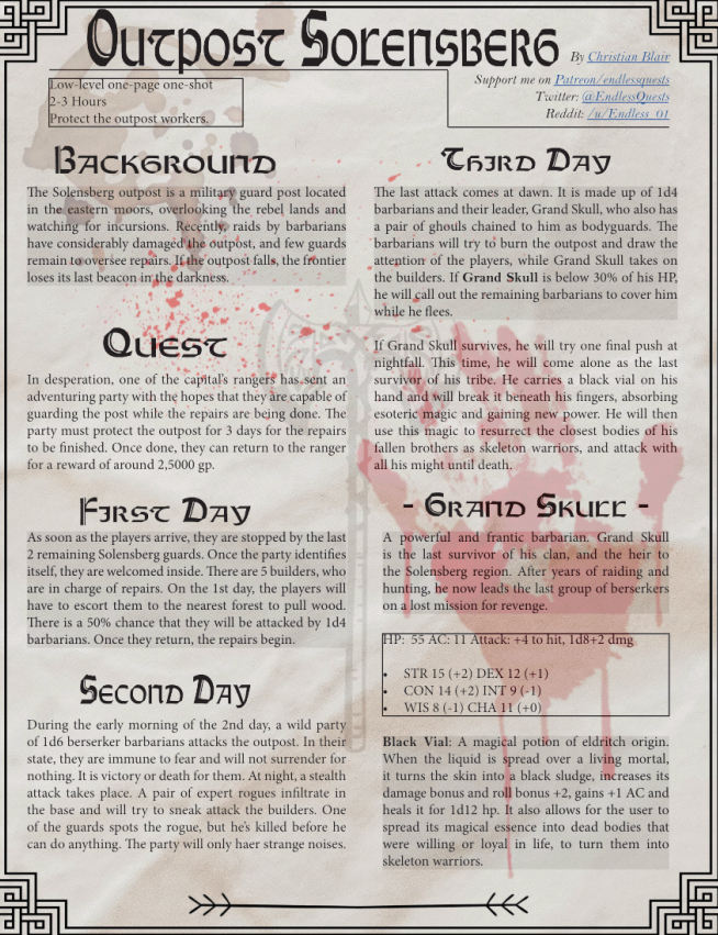 EQO6 Outpost Solensberg- One Page One-Shot - Christian Blair | DriveThruRPG