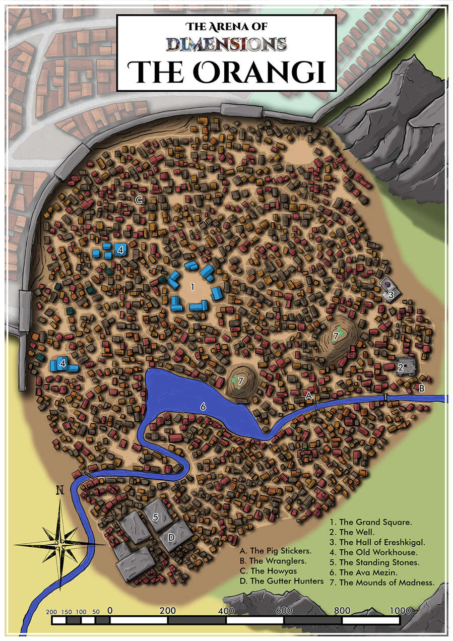 The Arena of Dimensions. Map of The Orangi (The Slums) - Gravity Realms ...