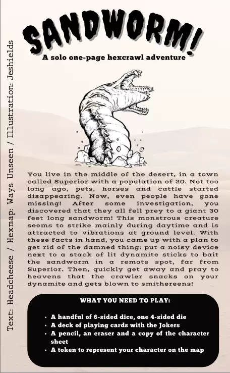 SANDWORM - Headcheese Productions | DriveThruRPG