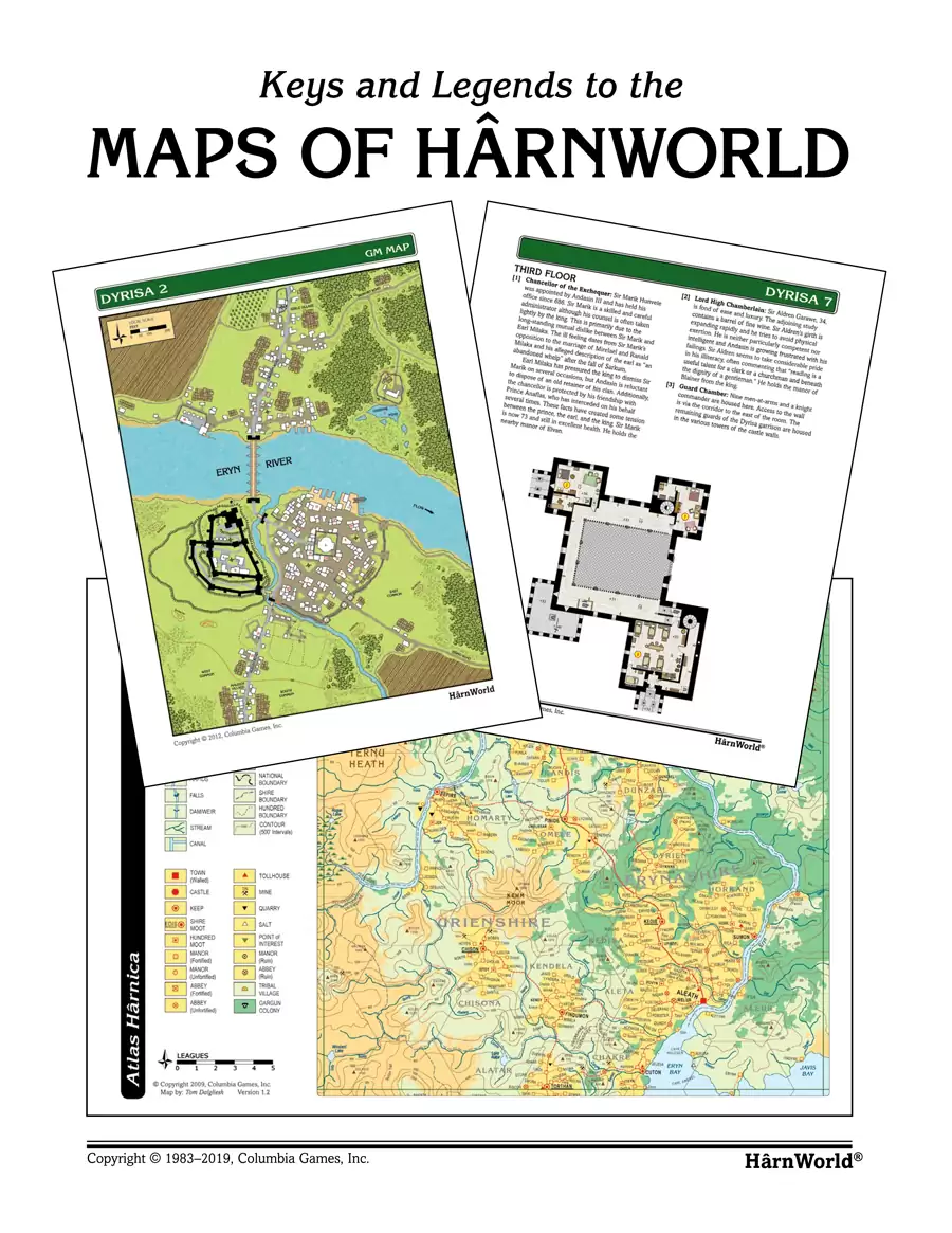 Harn Map Keys - Columbia Games Inc. | Atlas Maps | Freebies | DriveThruRPG