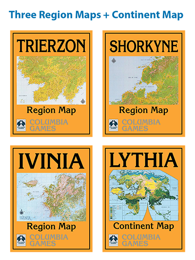HarnWorld Three Region Maps and Lythia Continent Map [BUNDLE ...