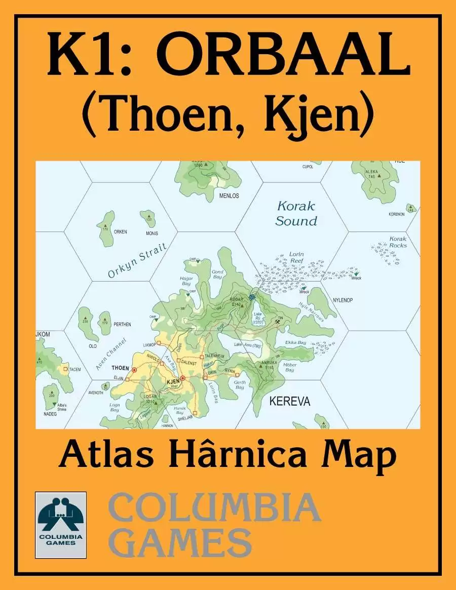 Atlas Map K1: Orbaal - Thoen & Kjen - Columbia Games Inc. | Atlas Maps | DriveThruRPG