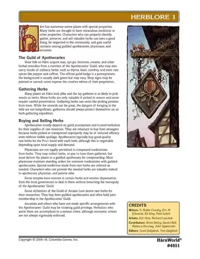 Herblore - Columbia Games Inc. | Core Products | DriveThruRPG