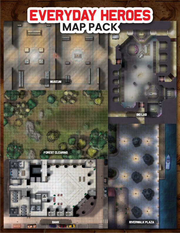 Everyday Heroes Map Pack - Vol.1 - Evil Genius Games | DriveThruRPG