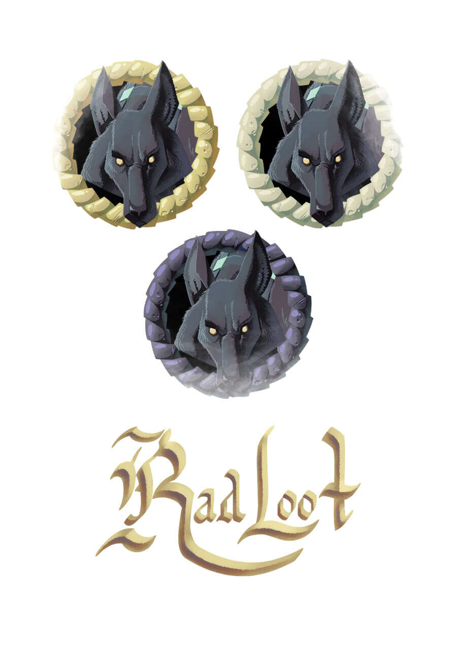 Wolf Tokens 3, Black - Rad Loot | Tokens | DriveThruRPG