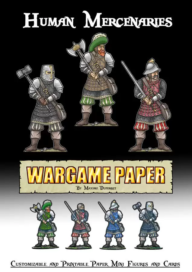 Human Mercenaries - Customizable and Printable Paper Mini Figures and ...