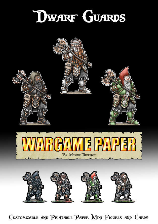 Dwarf Guards - Customizable and Printable Paper Mini Figures and Cards ...