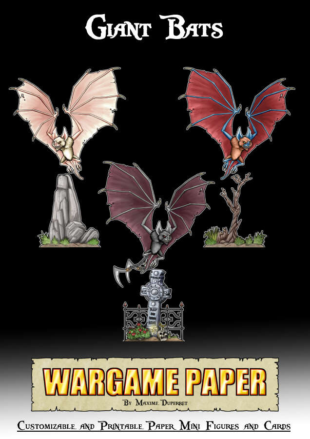 Giant Bats - Customizable and Printable Paper Mini Figures and Cards ...