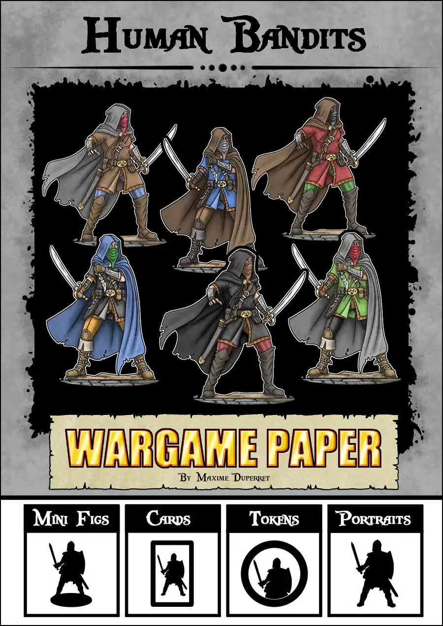 Human Bandits - Customizable and Printable Paper Mini Figurines and ...