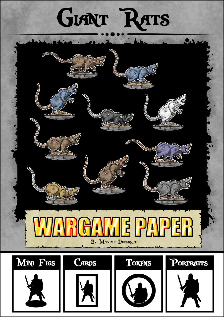 Giant Rats - Customizable and Printable Paper Mini Figurines and Cards ...