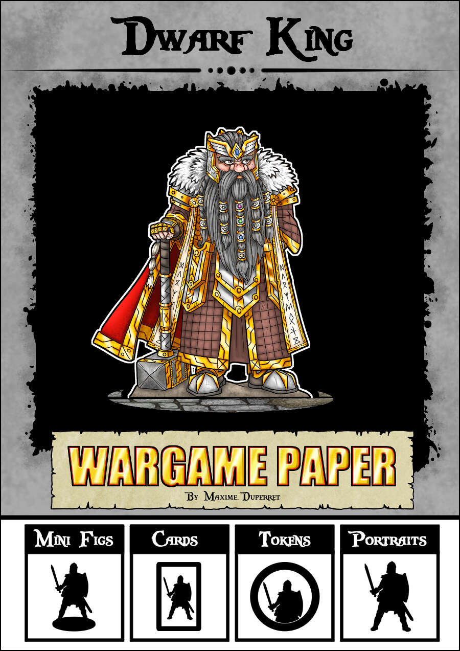 Dwarf King - Customizable and Printable Paper Mini Figures and Cards ...