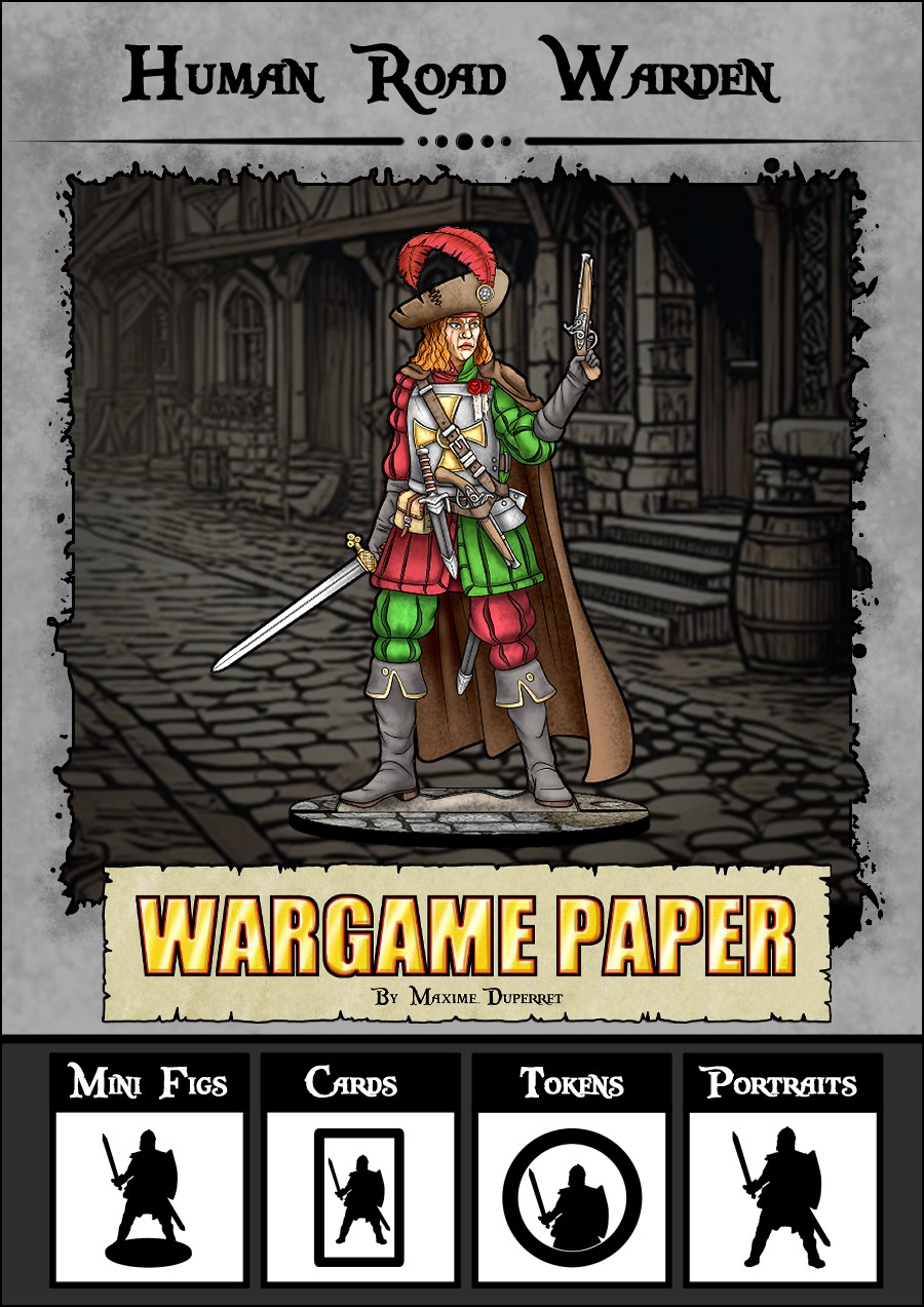 Human Road Warden 01 - Customizable and Printable Paper Mini Figurines ...