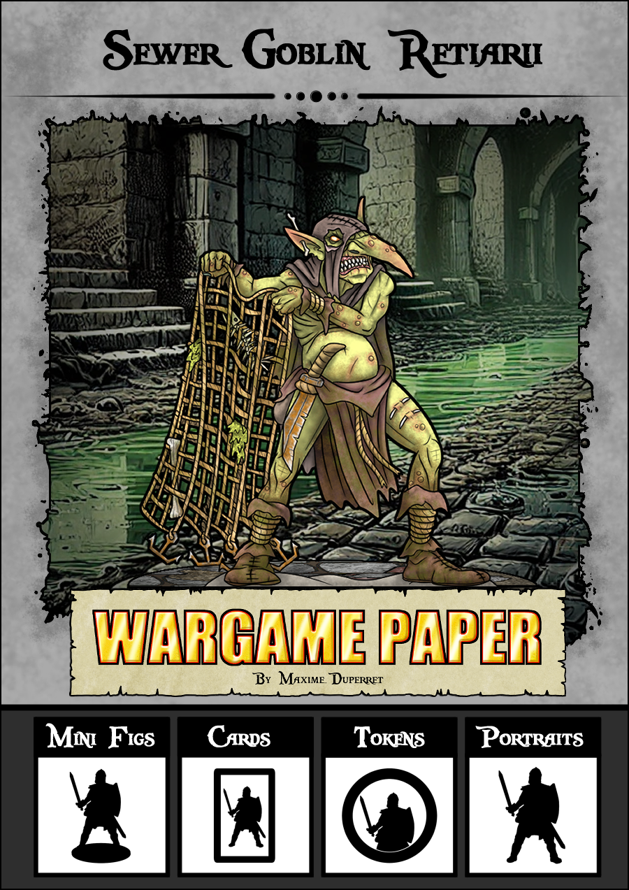 Sewer Goblin Retiarii - Customizable and Printable Paper Mini Figurines ...
