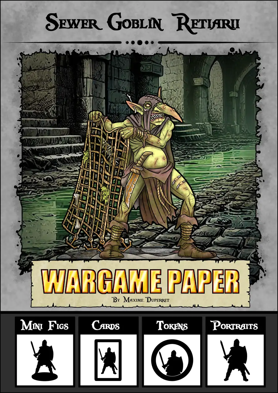 Sewer Goblin Retiarii - Customizable and Printable Paper Mini Figurines ...