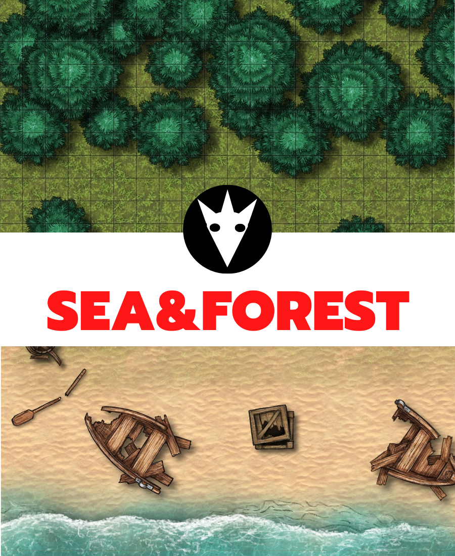 Sea and Forest Map - BOBMaps | DriveThruRPG