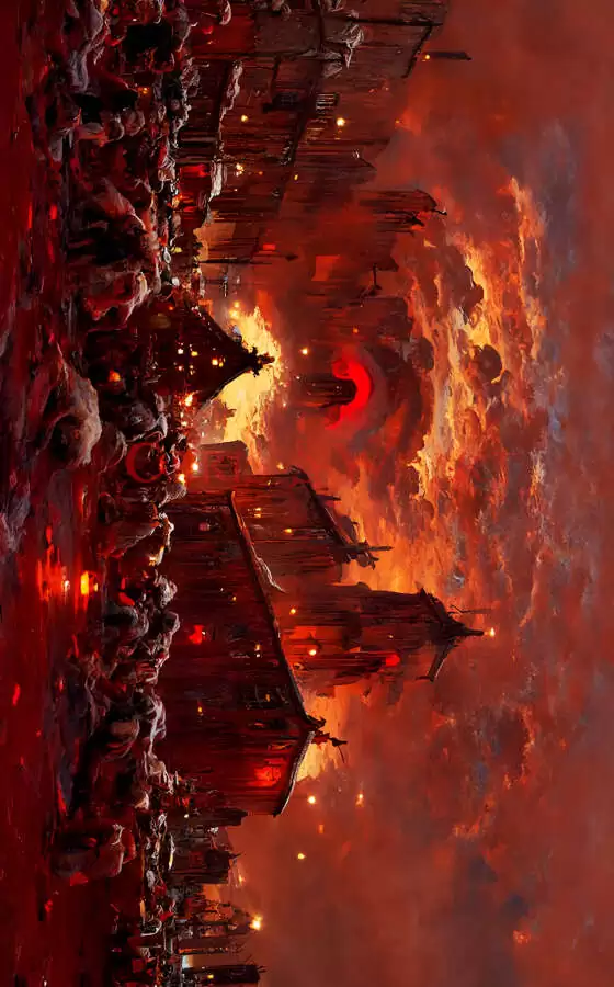 Hell Village - horror/fantasy RPG stock art - Chris S-W art | DriveThruRPG