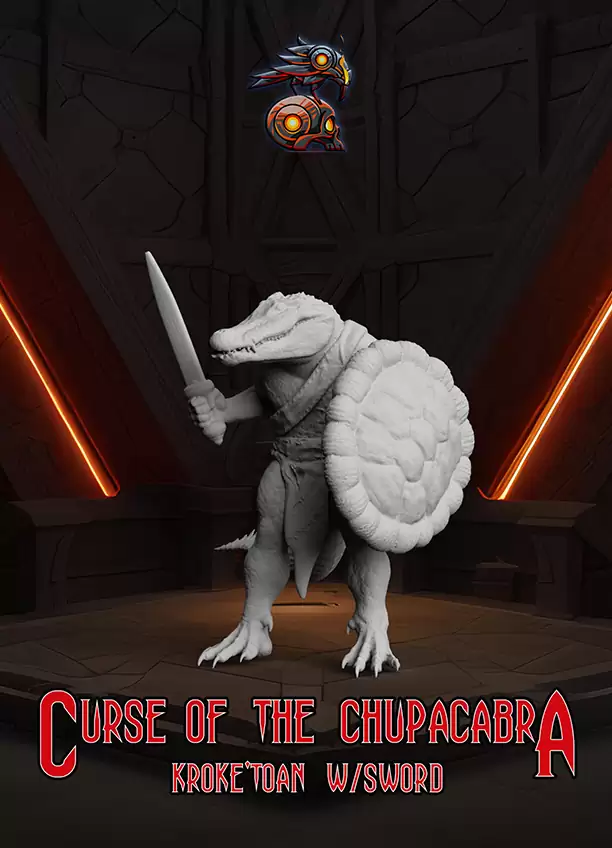Kroke' Toan w/Sword & Shield 40mm 3d Model - Print at Home! - The ...