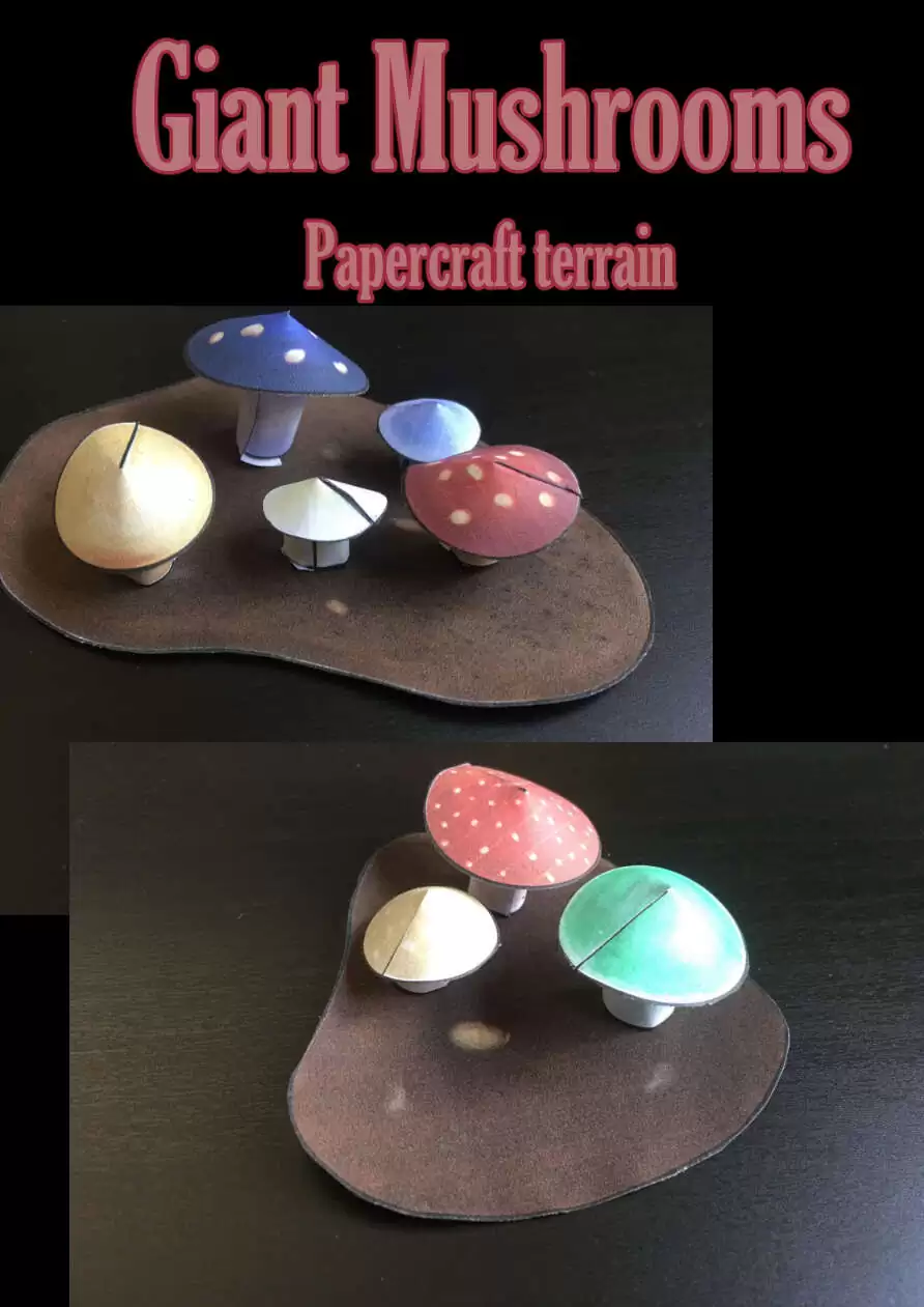 Giant Mushroom Papercraft terrain - Eco Fantasy Creations | DriveThruRPG