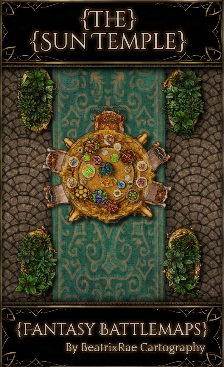 Sun Temple {Fantasy Battlemap Pack} 40x30 - BeatrixRae Cartography ...