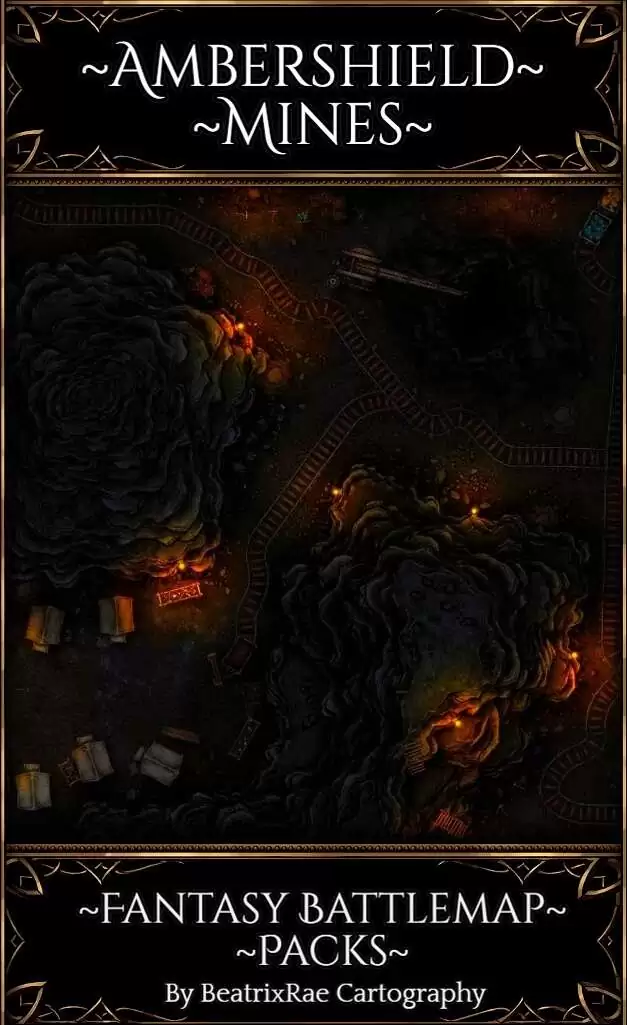 AmberShield Mines {Fantasy Battlemap Pack} 60x45 - BeatrixRae ...