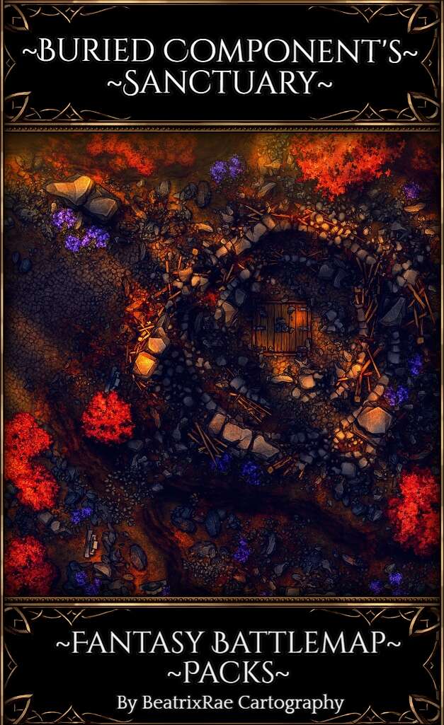 Buried Component Sanctuary {Fantasy Battlemap Pack} 40x30 - BeatrixRae ...