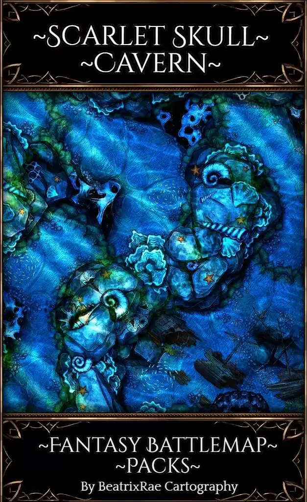 Scarlet Skull Cavern {Fantasy Battlemap Pack} 60x60 - BeatrixRae ...