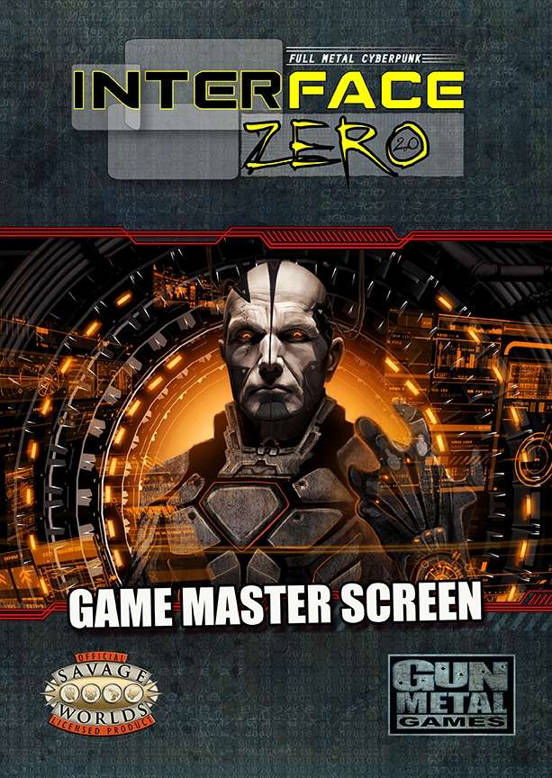 Interface Zero 2.0 GM screen - Gun Metal Games | DriveThruRPG