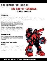 RDP: OGL Mecha 3: The LAS-17 Cerberus - Gun Metal Games | DriveThruRPG