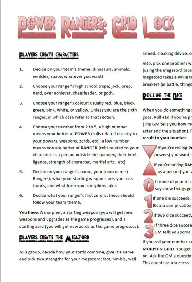 Power Rangers: Grid Lock - Praxis Studios | DriveThruRPG