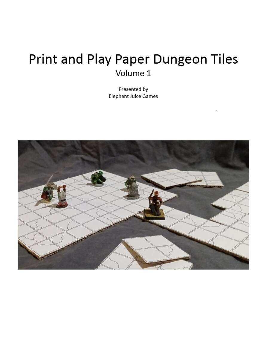 Print and Play Paper Dungeon Tiles Vol. 1 - Elephant Juice | DriveThruRPG