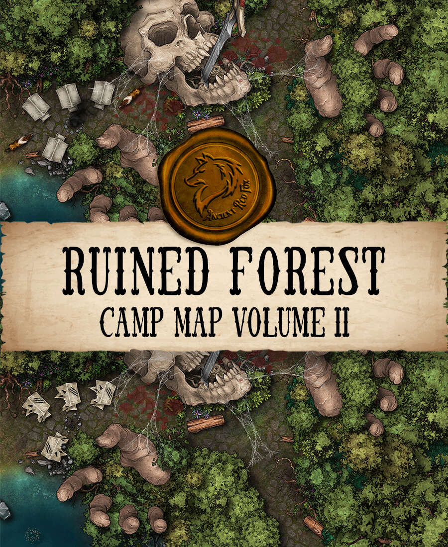 Ruined Forest Camp Map Set 2 - Ancient Red Fox | DriveThruRPG