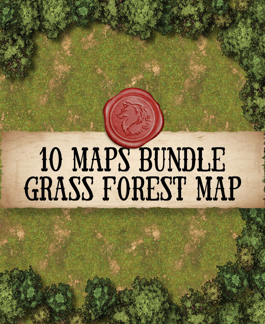 10 Bundle (40 JPG 4K) Grass Forest Map - Ancient Red Fox | DriveThruRPG