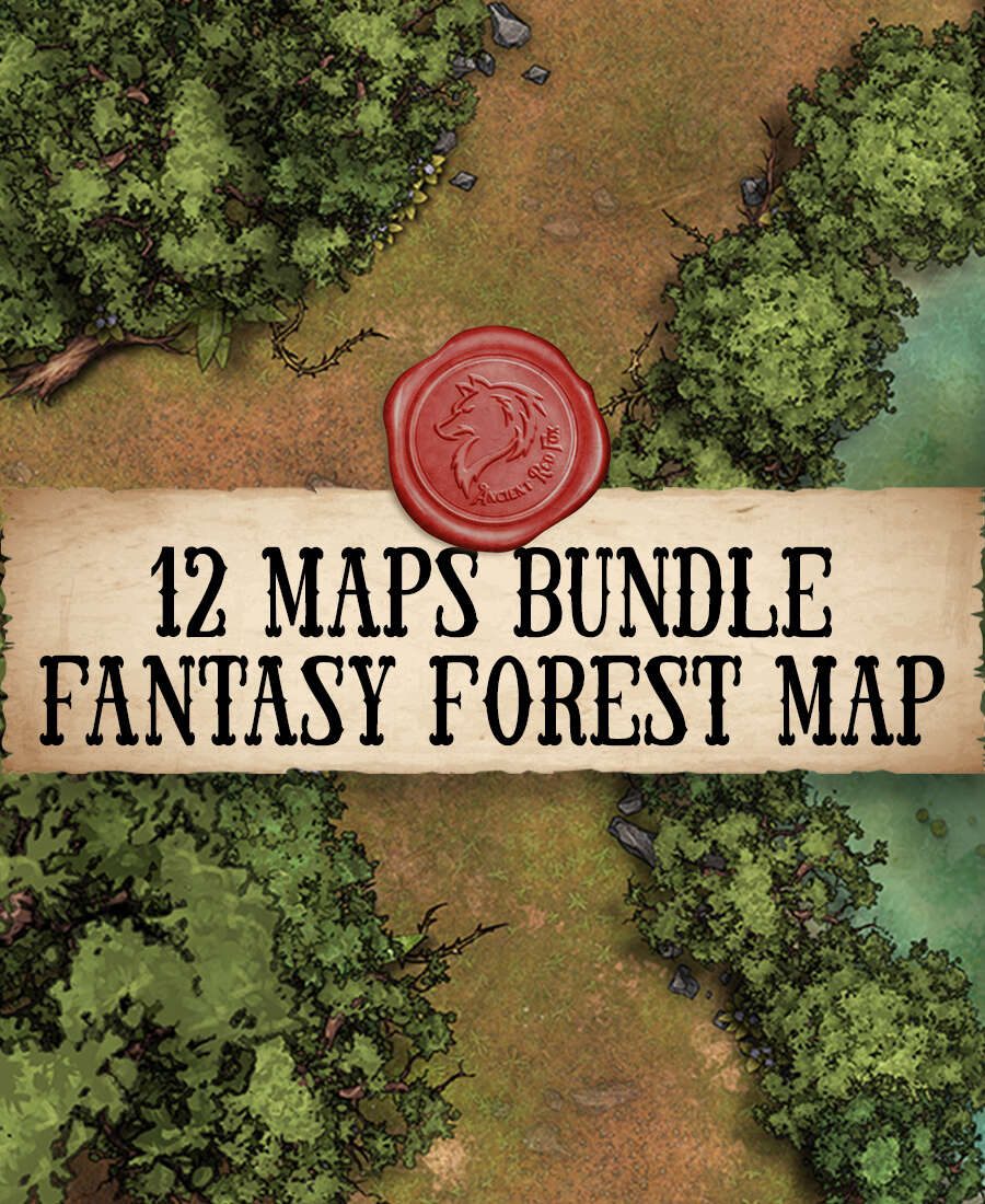 12 Bundle (48 JPG 4K) Fantasy Forest Map Set - Ancient Red Fox ...