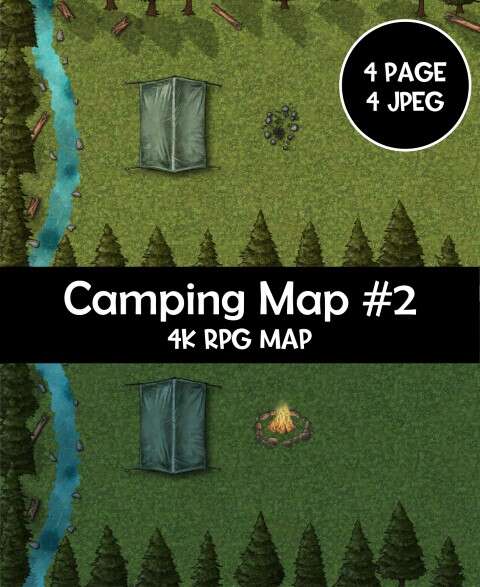 Fire Camping Rpg Map #2 - owlschoolmaps | DriveThruRPG
