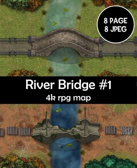 The river bridge map #1 - owlschoolmaps | DriveThruRPG