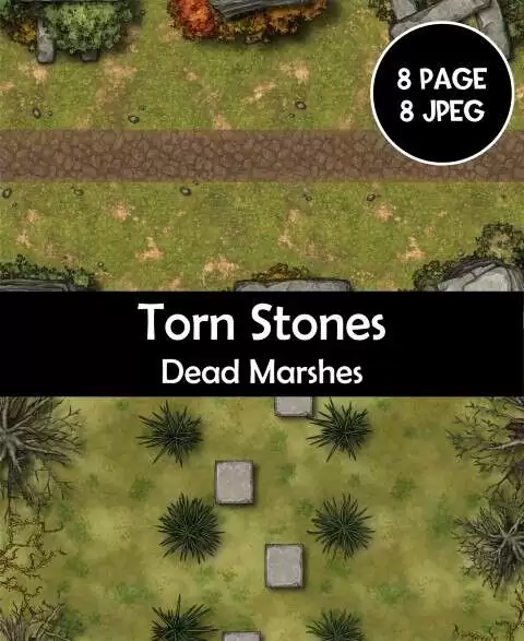 Torn Stones and dead marshes map - owlschoolmaps | DriveThruRPG