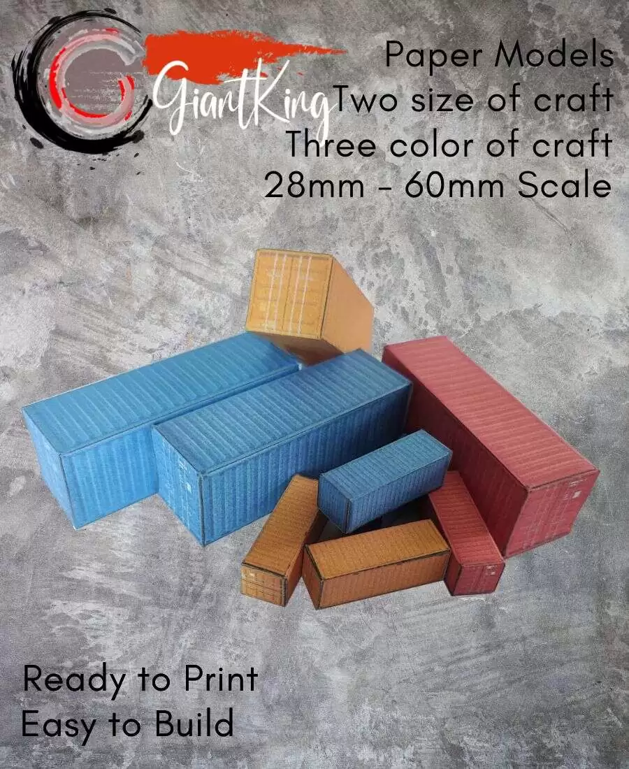 Containers Paper Models Craft - Giant King | DriveThruRPG