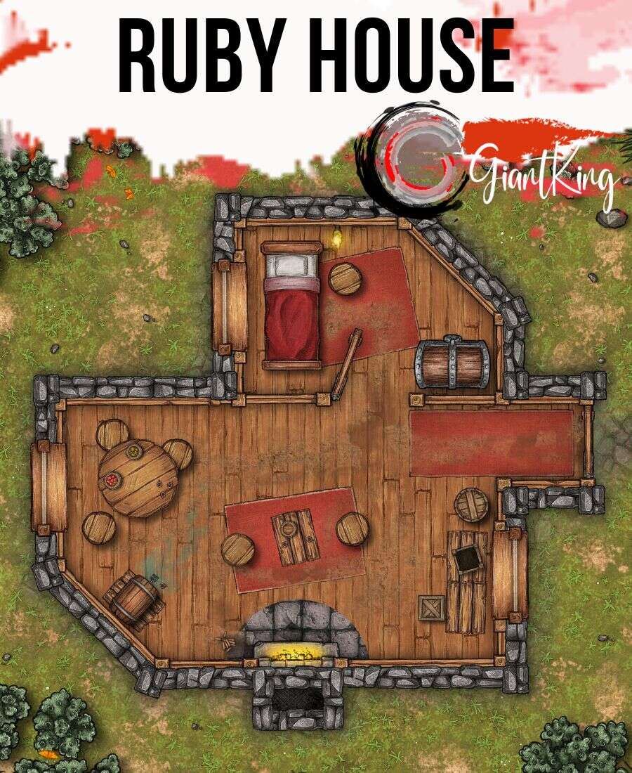 Interiors House : Ruby House Map - Giant King | DriveThruRPG