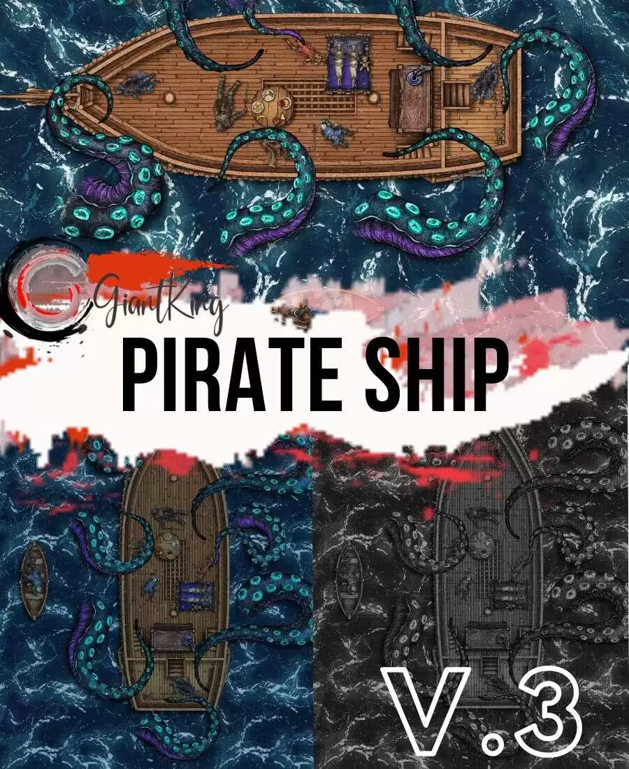 Fantastic Maps: Deck on Pirate Ship V.3 - Giant King | DriveThruRPG