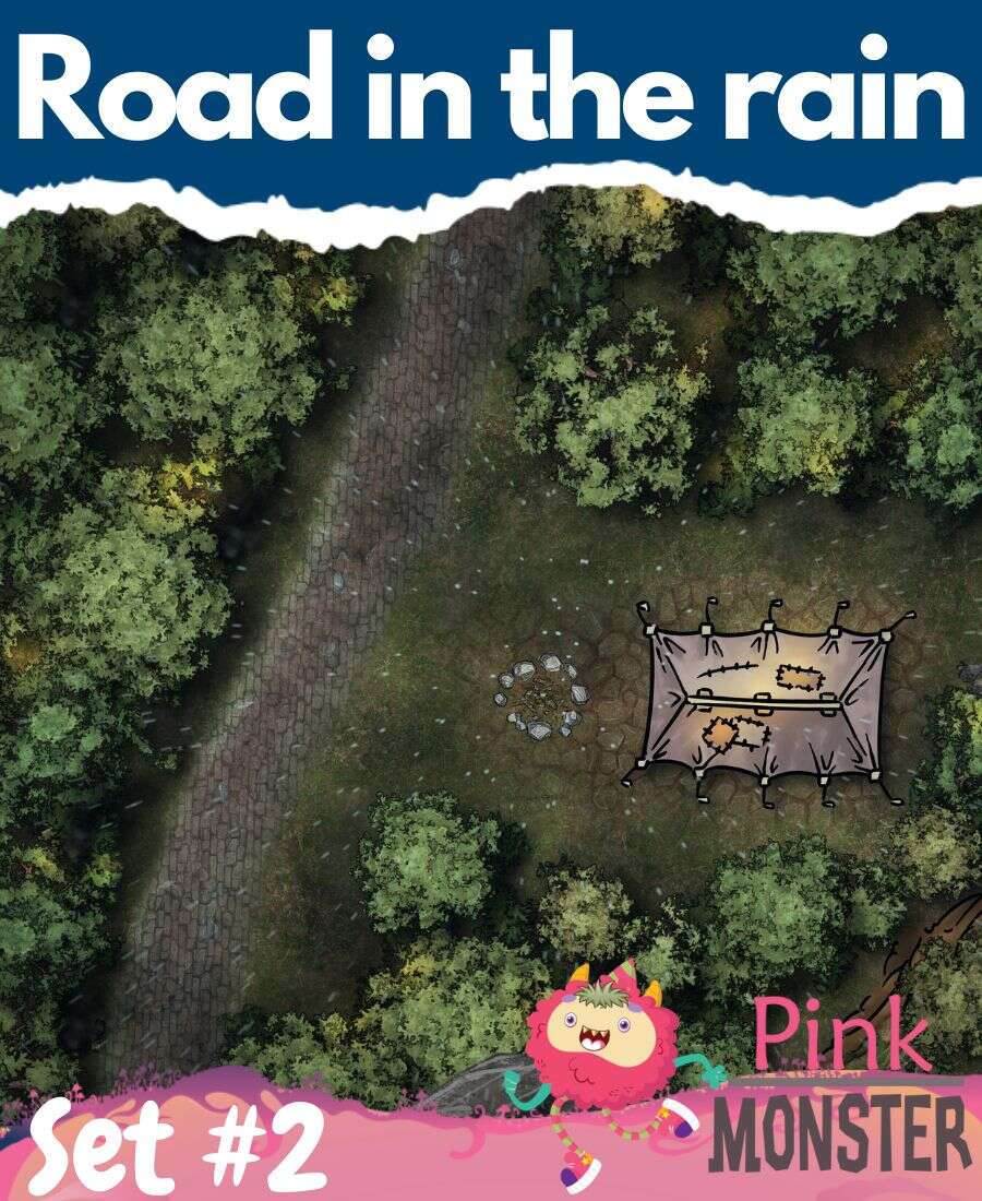 PINK: Fantasy Forest Road in the Rain Map Set #2 - Pink Monster ...