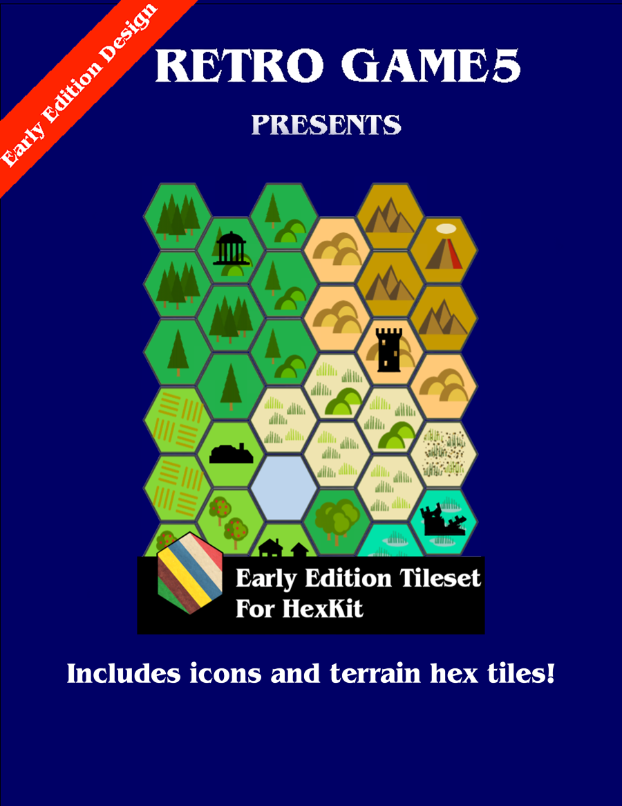 Early Edition Hex Map Tileset for Hex Kit - RETRO GAME5 | DriveThruRPG