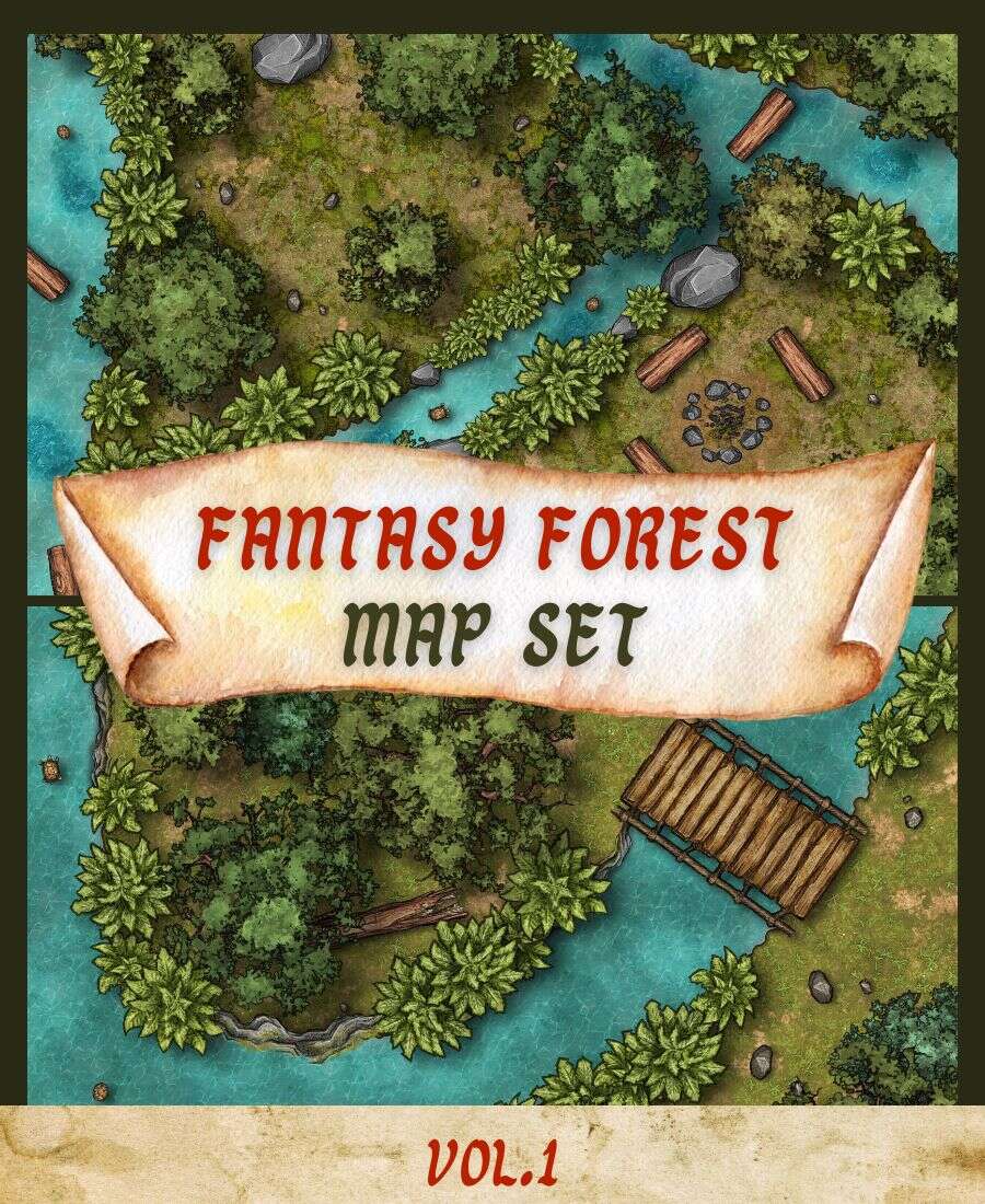 Fantasy Forest Map Set 1 - Brownable | DriveThruRPG