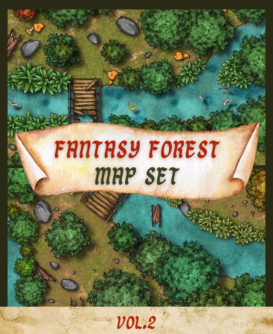Fantasy Forest Map Set 2 - Brownable | DriveThruRPG