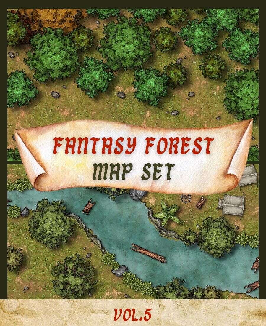 Fantasy Forest Map Set 5 - Brownable | DriveThruRPG