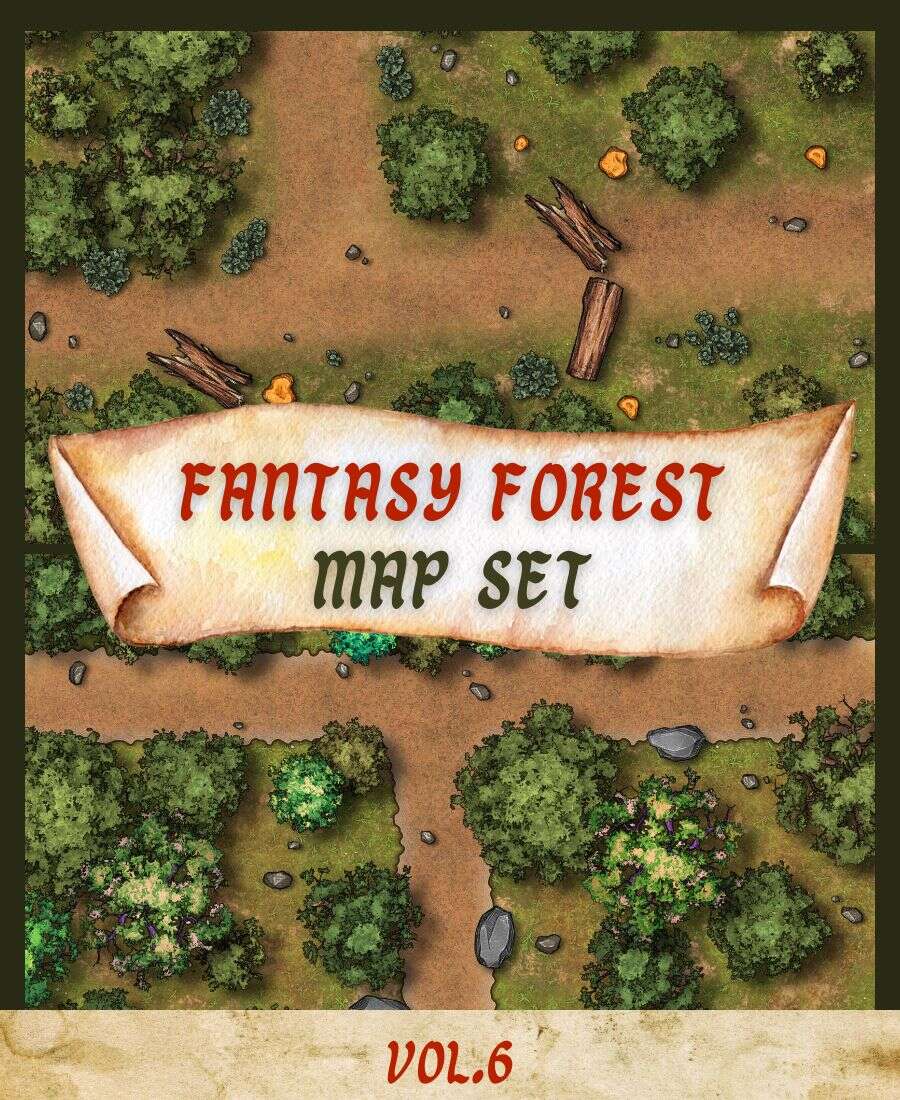 Fantasy Forest Map Set 6 - Brownable | DriveThruRPG