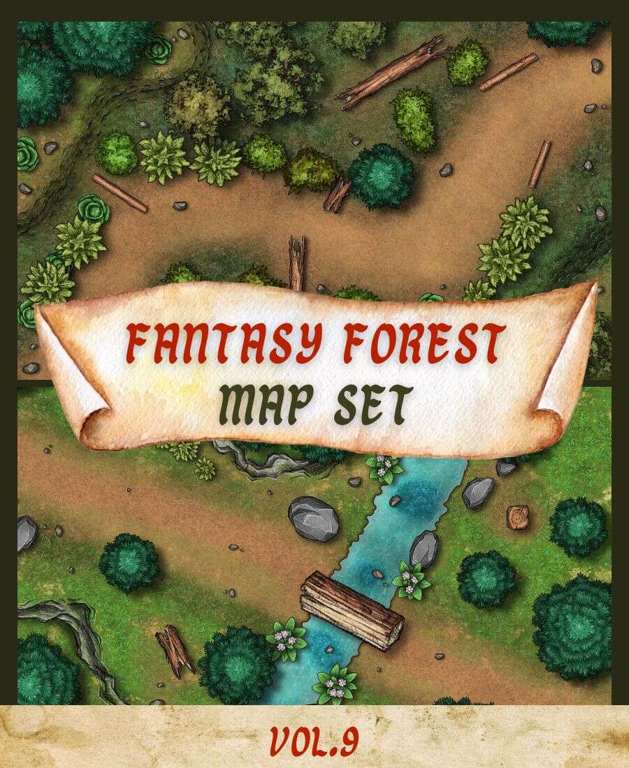 Fantasy Forest Map Set 9 - Brownable | DriveThruRPG