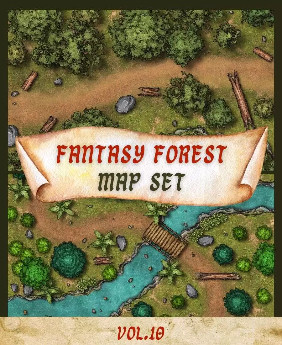 Fantasy Forest Map Set 10 - Brownable | DriveThruRPG