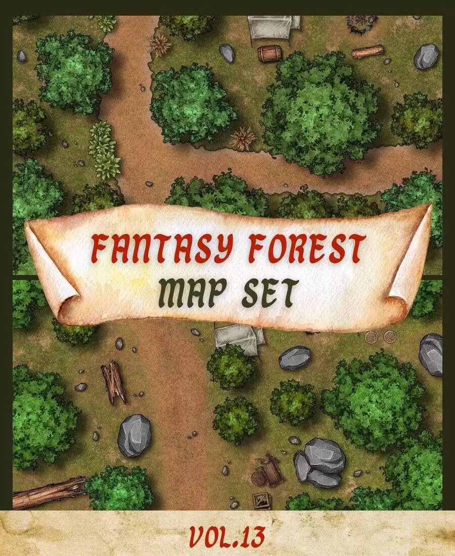 Fantasy Forest Map Set 13 - Brownable | DriveThruRPG