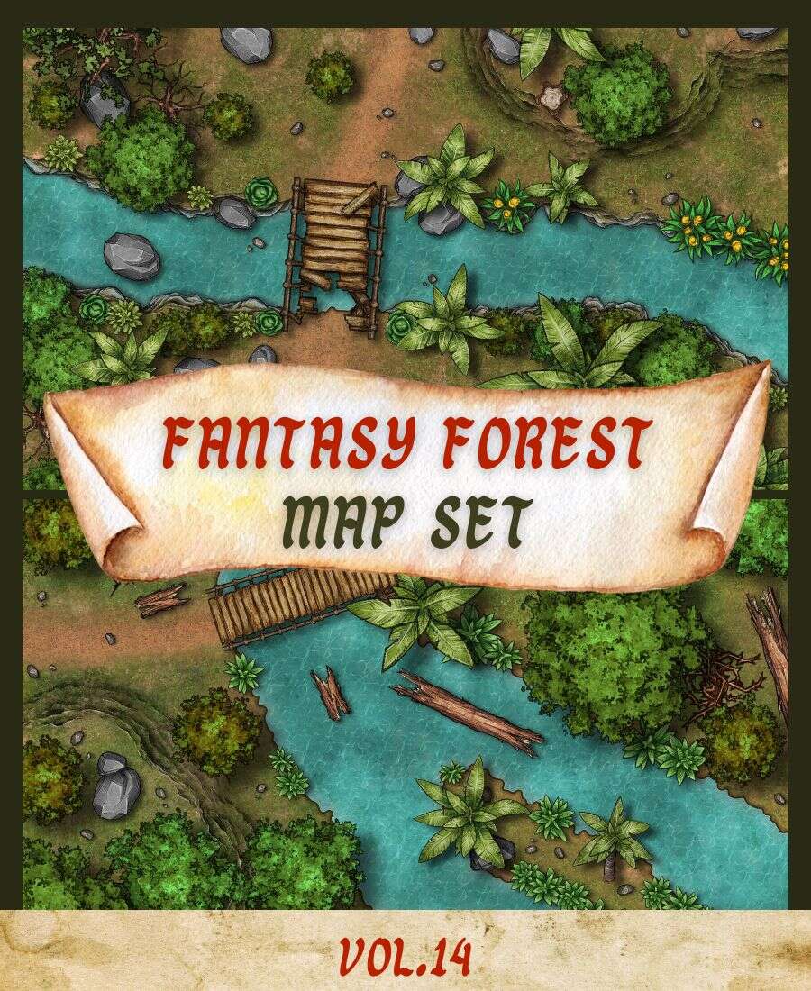 Fantasy Forest Map Set 14 - Brownable | DriveThruRPG